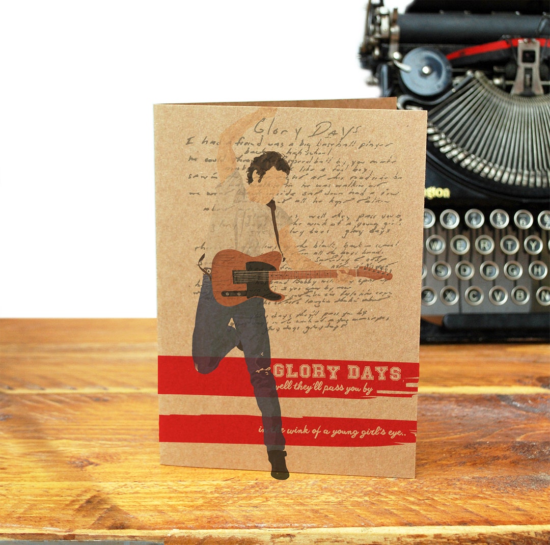 Springsteen Glory Days Greeting Card Song Lyrics 80s Music Icon Legend ...