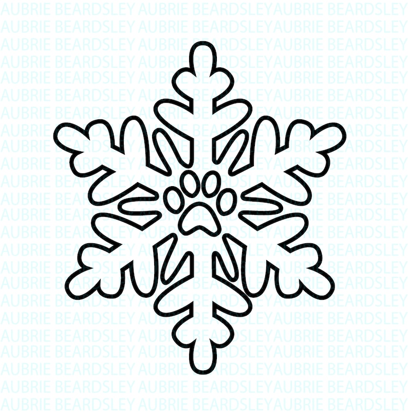 Dog Paw Print SVG Cutting File Snowflake Svg Christmas Svg - Etsy