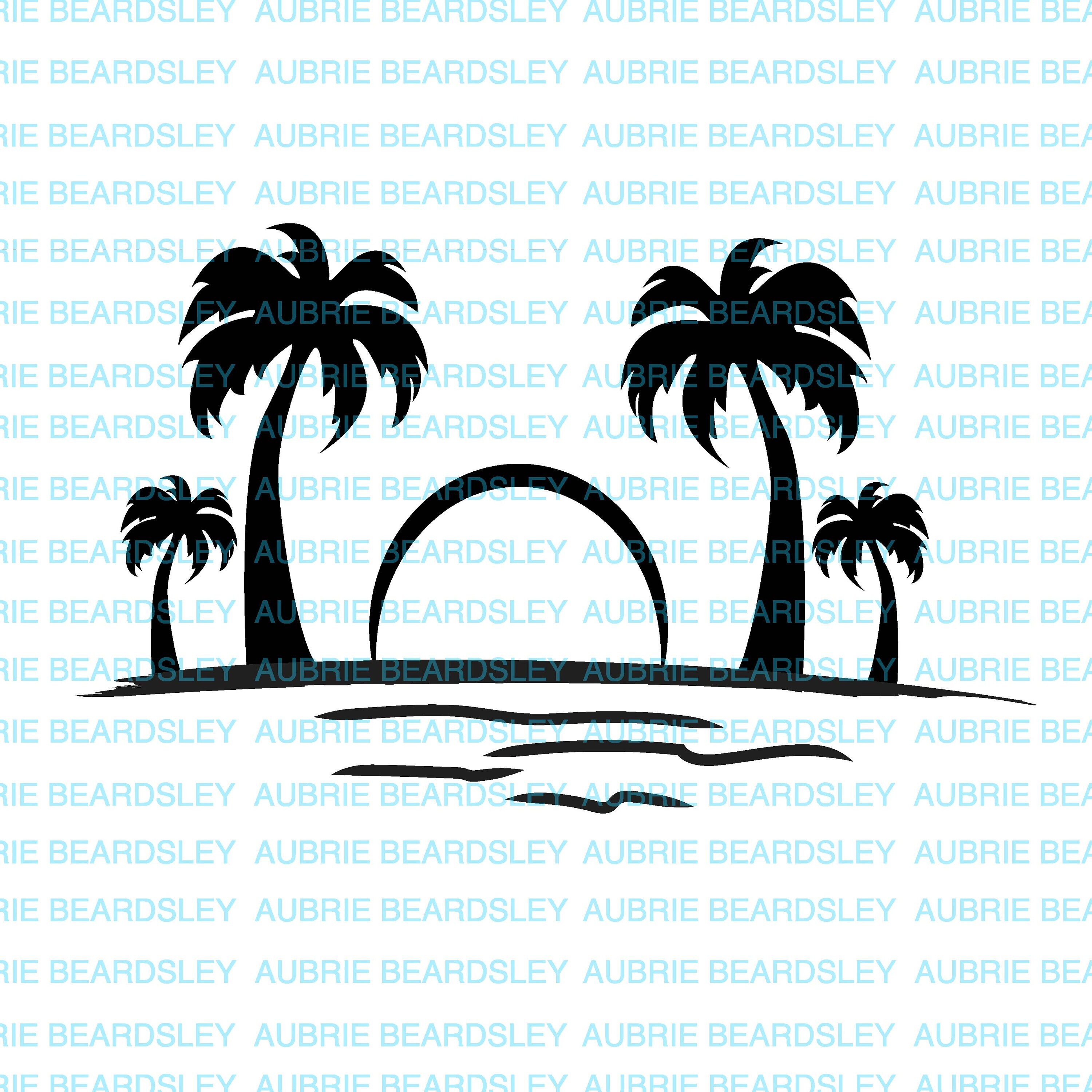 Sunset SVG, Palm Trees Svg, Ocean PNG, Hand Drawn Svg, DIY Gift Ideas ...