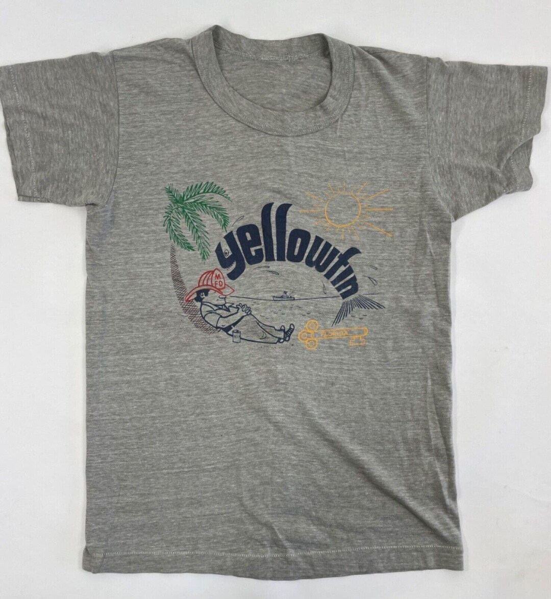 Vintage Yellowfin Florida Miami Fire Department Single Stitch T-shirt S ...