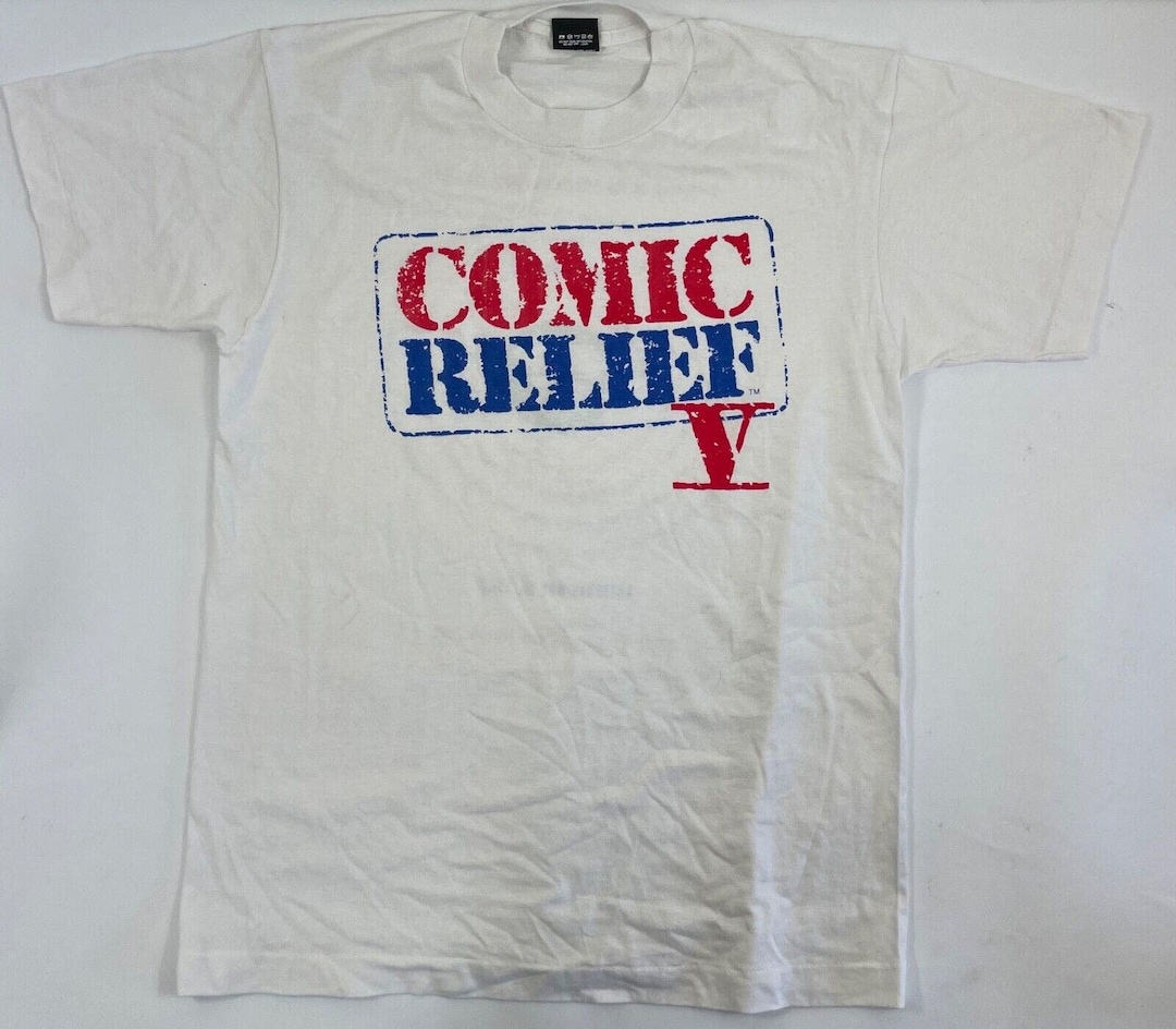 VINTAGE Comic Relief V Shirt Adult Large Comedians Robin Williams Billy ...