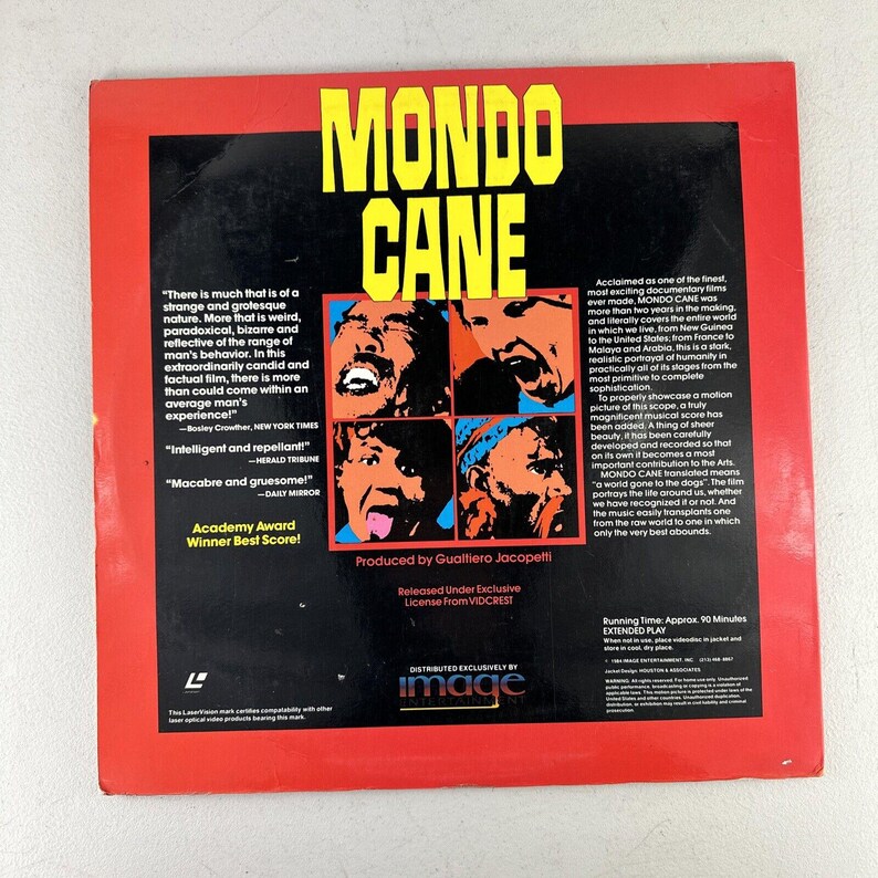 Mondo Cane 1984 Vintage Laser Disc, Horror Cult Classic - Etsy