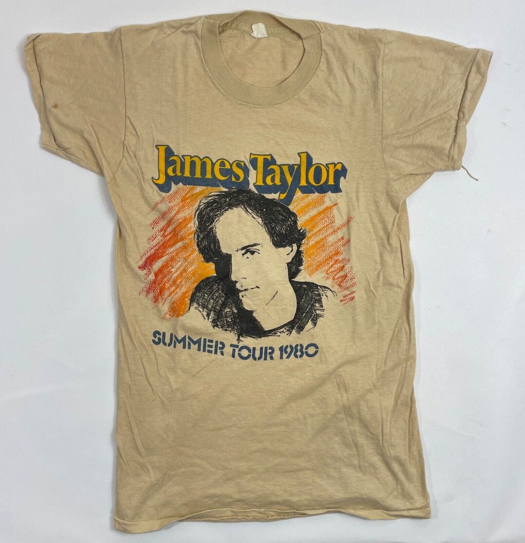 Vintage James Taylor 1980 Summer Tour Tee - Beige Concert Tee S/M - Etsy