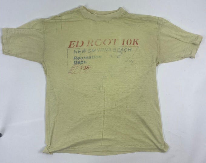 Vintage Rare ed Root 10k New Smyrna Beach, FL 1980s Single Stitch T ...