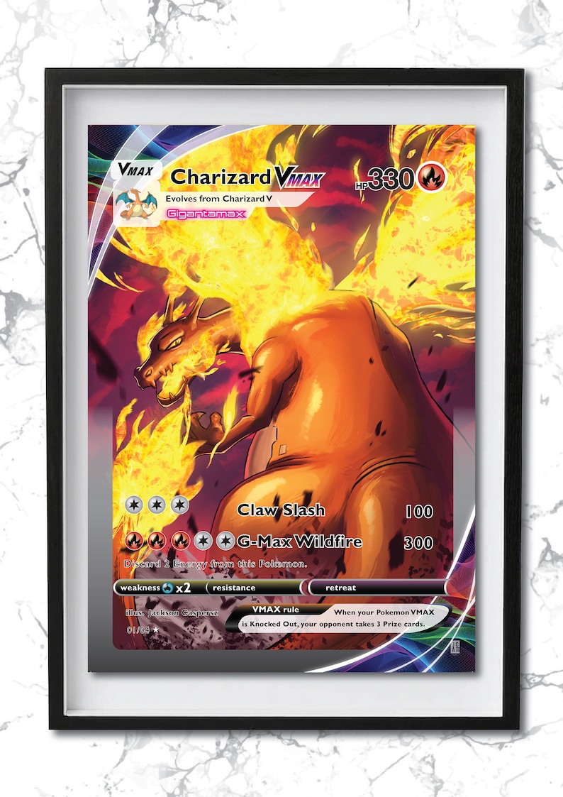 Vmax Charizard Giant Pokemon Card Art Print - Etsy Singapore