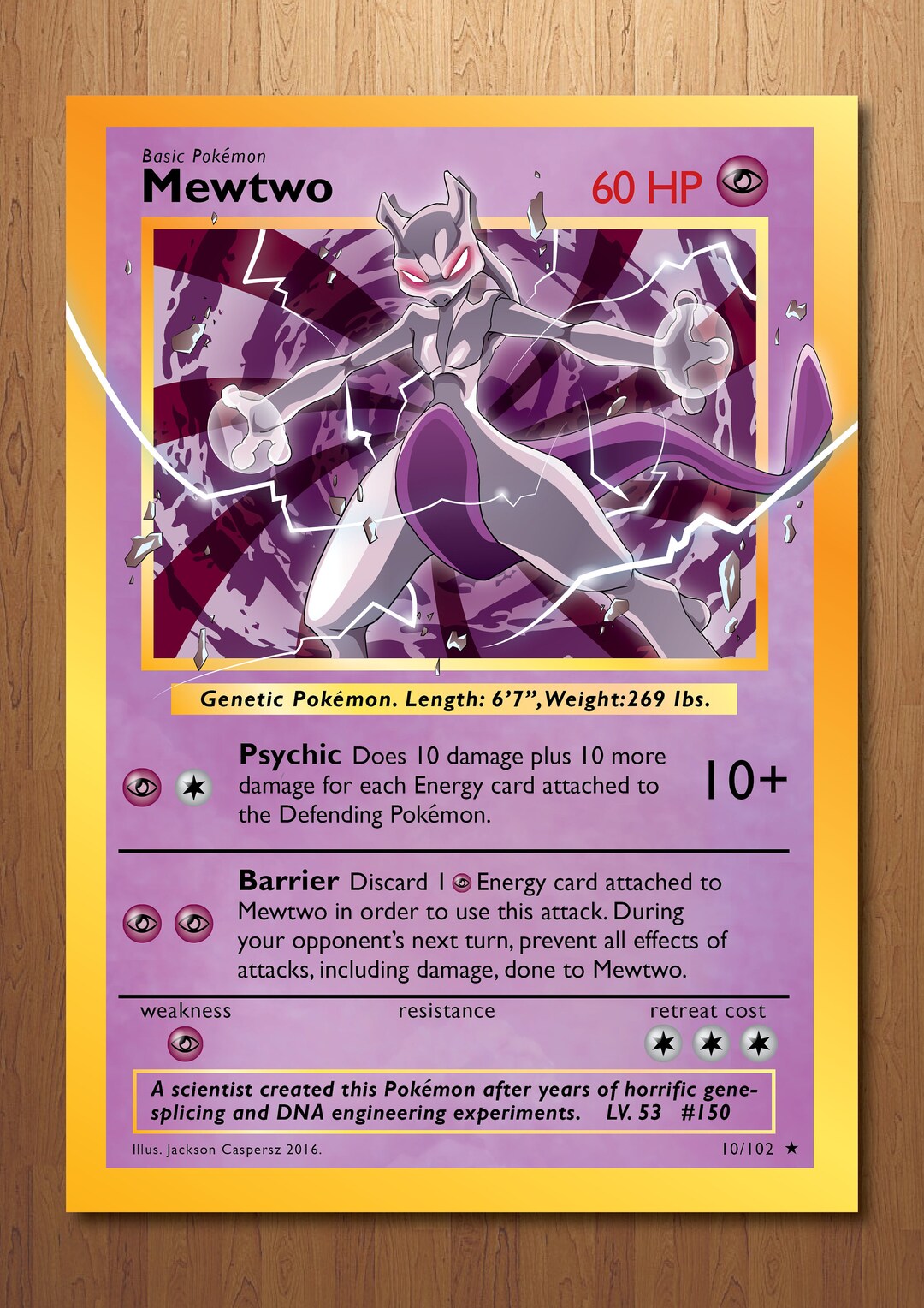 Mewtwo - Giant Pokemon Card Art Print - Etsy Australia