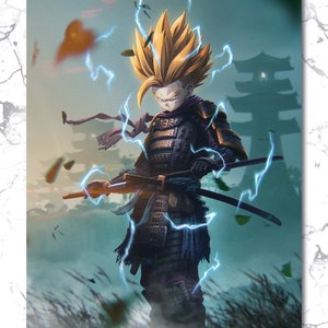 DBZ Samurai Art Print Bundle Hand-drawn Dragon Ball Z - Etsy