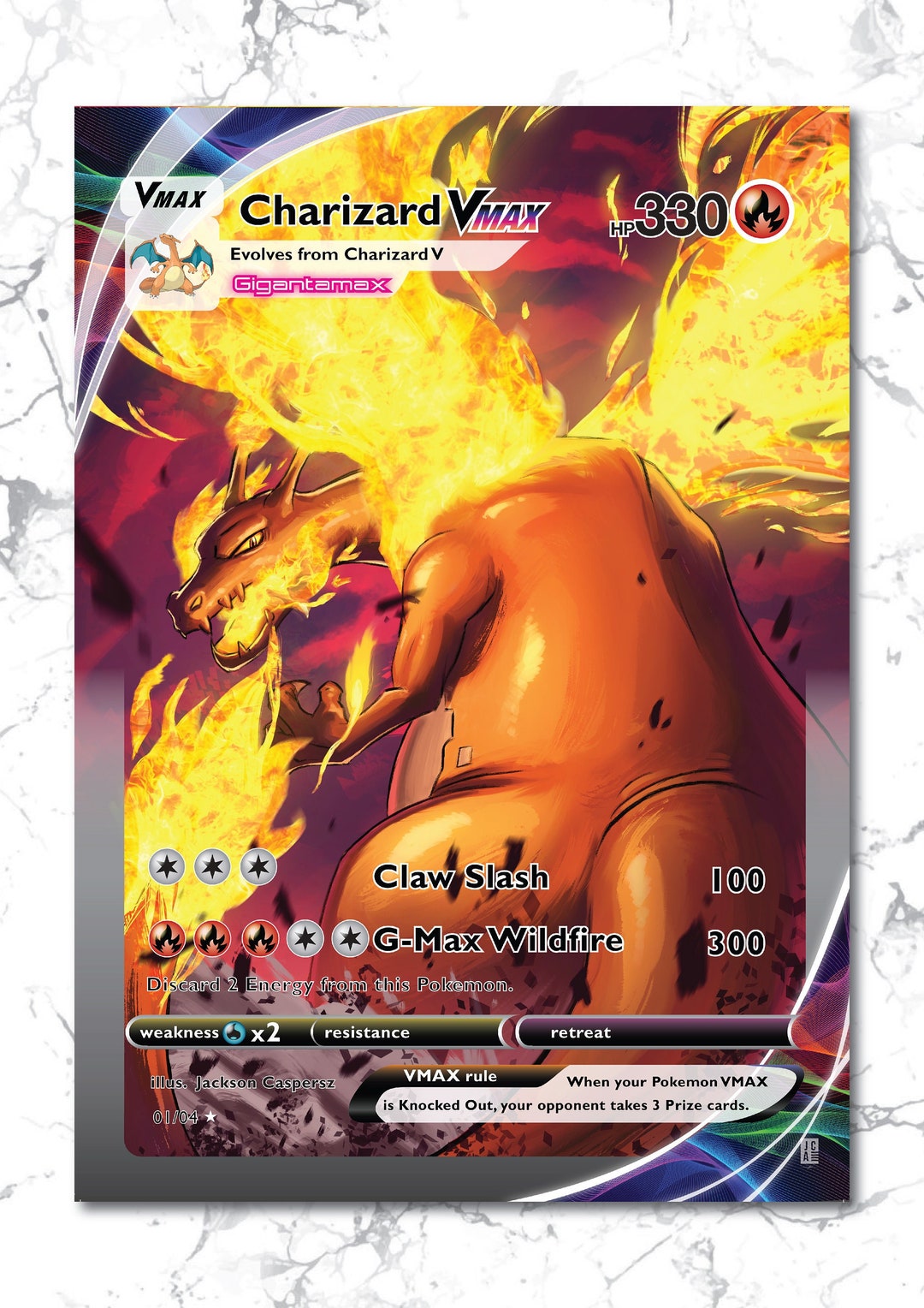 Vmax Charizard Giant Pokemon Card Art Print - Etsy