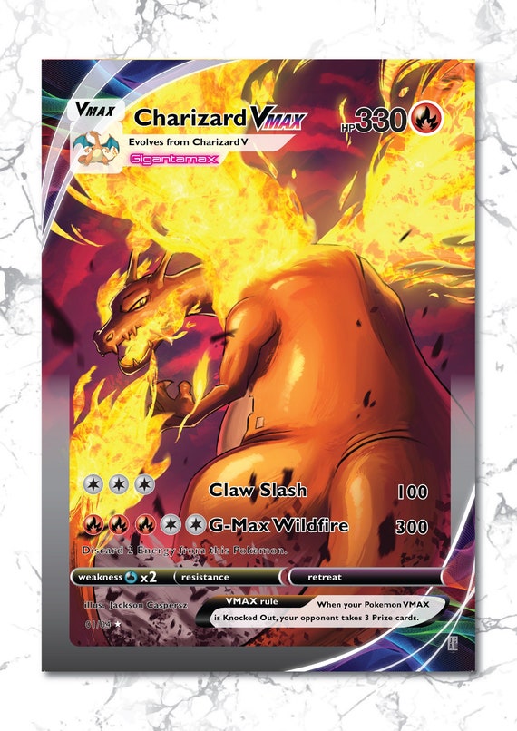 Vmax Charizard Giant Pokemon Card Art Print - Etsy Singapore