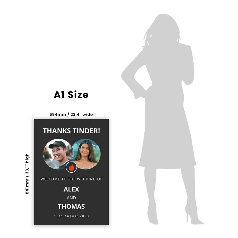 Tinder Match Customisable Welcome Sign Weddings & Engagement Canva ...