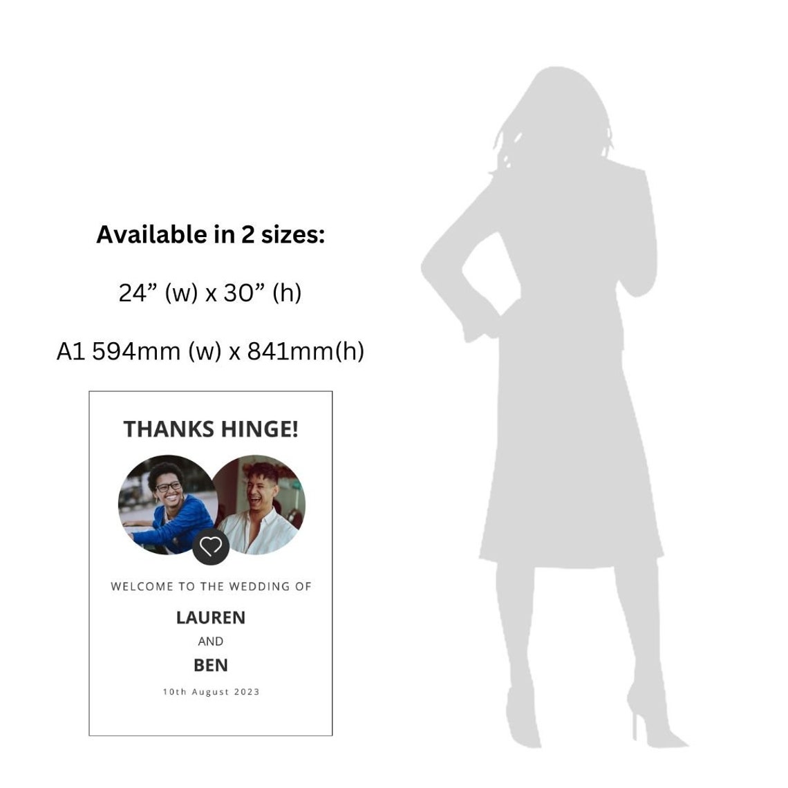 Hinge Match | Customisable Welcome Sign | Weddings & Engagement | Canva ...