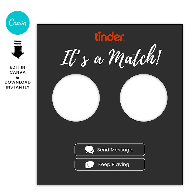 Tinder Match | Customisable Photo Booth Frame | Weddings & Engagement ...