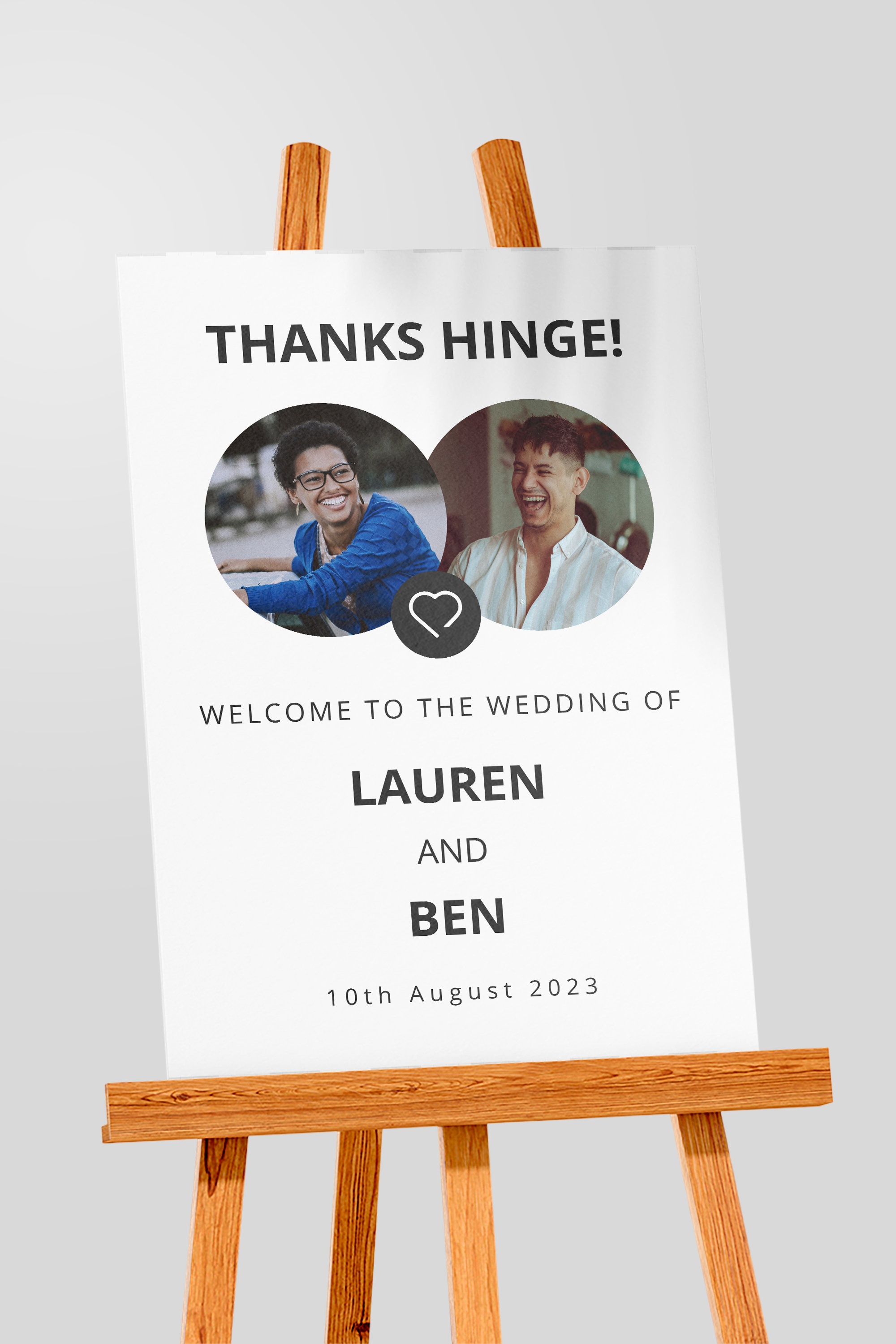 Hinge Match | Customisable Welcome Sign | Weddings & Engagement | Canva ...