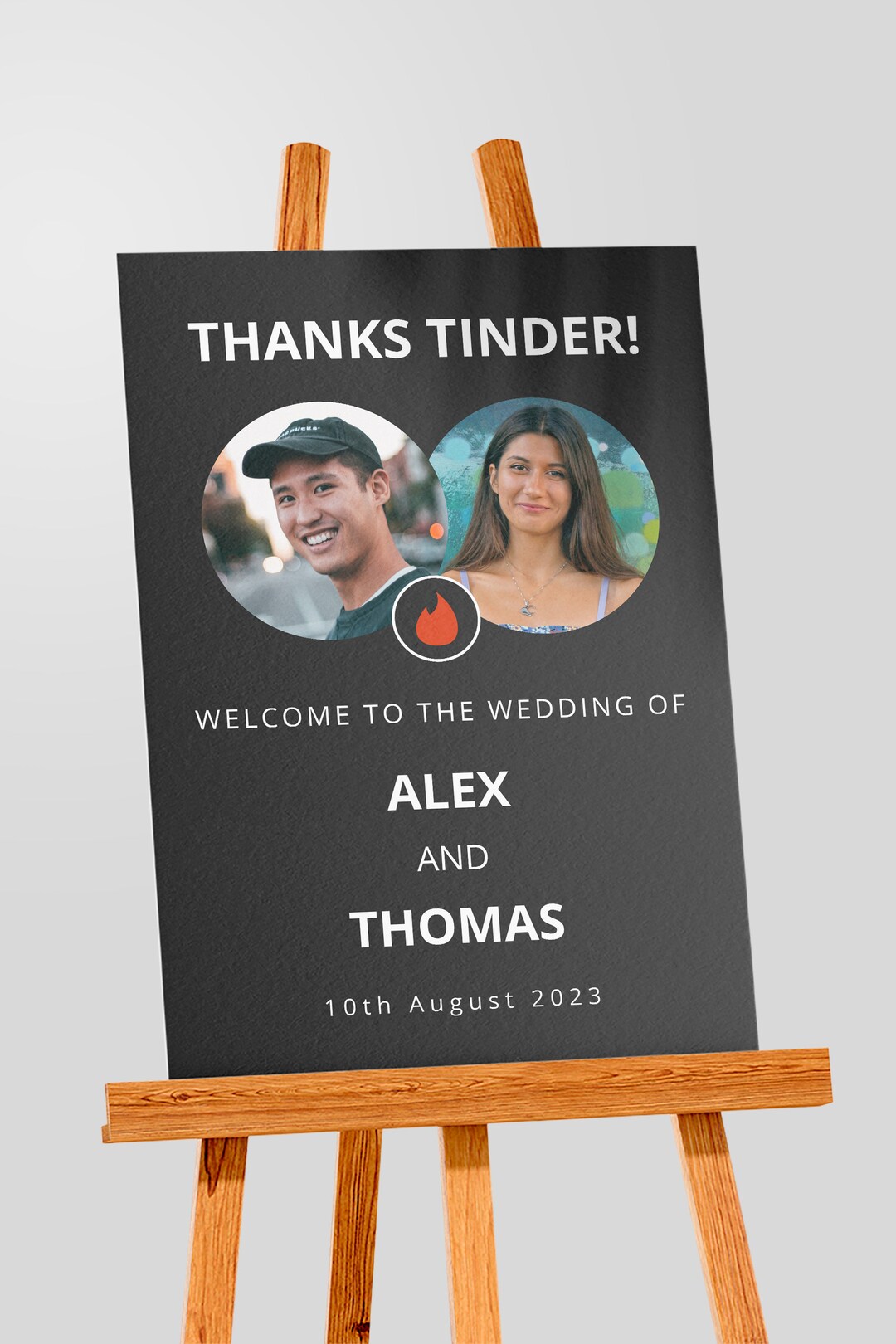 Tinder Match | Customisable Welcome Sign | Weddings & Engagement ...