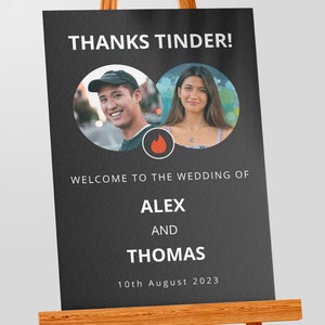 Tinder Match | Customisable Welcome Sign | Weddings & Engagement ...