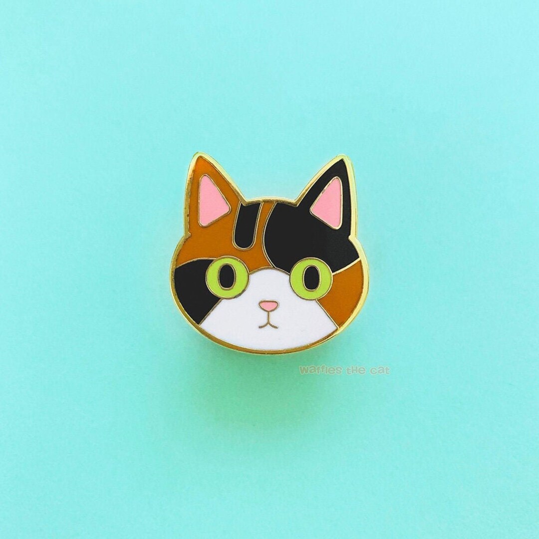 Calico Cat Enamel Pin - Cat Cute Cat - Orange and Black Tricolor ...