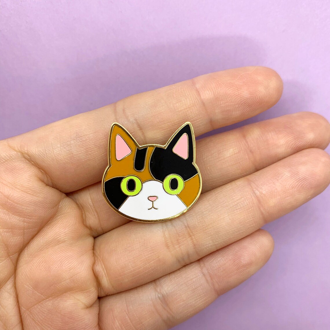 Calico Cat Enamel Pin Cat Cute Cat Orange and Black | Etsy