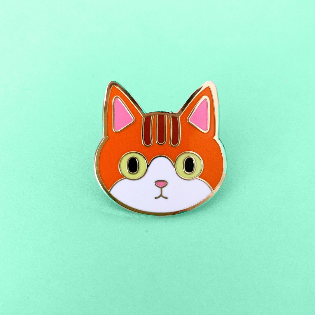 Orange Cat Enamel Pin - Pin Badge for Lapel, Jacket, Backpack - Ginger ...