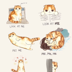 Cat Body Language Guide: Funny Cat Print - Etsy