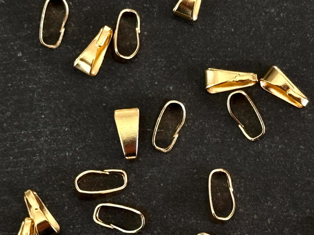 7mm 24K Gold Plated Snap on Bail (1 Bail) Gold Plated Stainless Steel ...