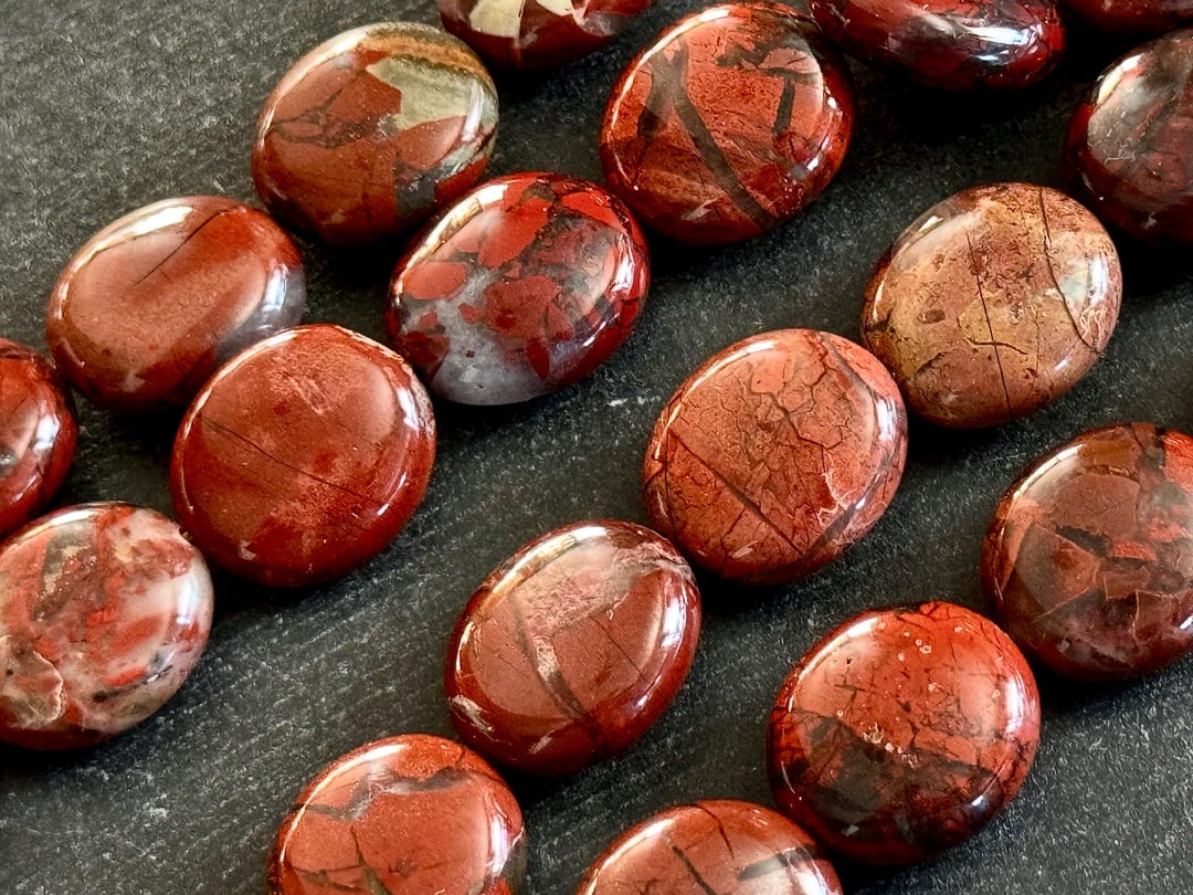 15mm Red Brecciated Jasper Stone Beads 15x14x7mm Gemstone Focal Beads ...