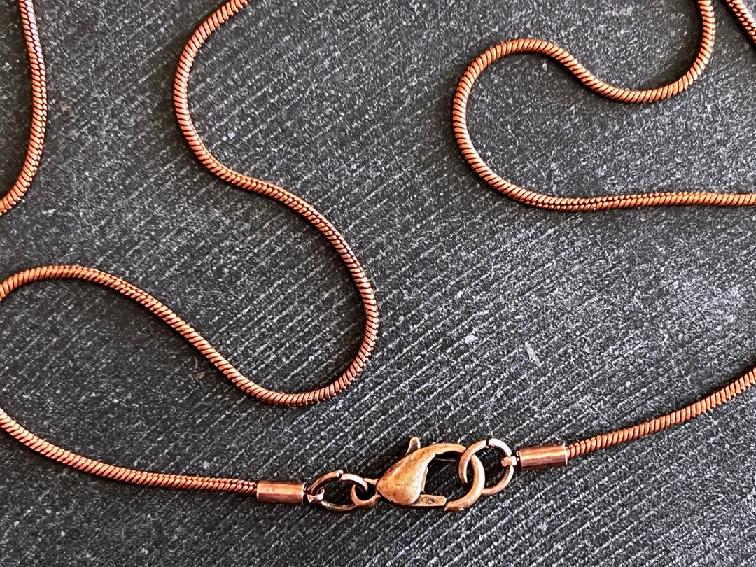 24.6" Copper Necklace Chain Brass Necklace Snake Chain 1mm Chain for ...