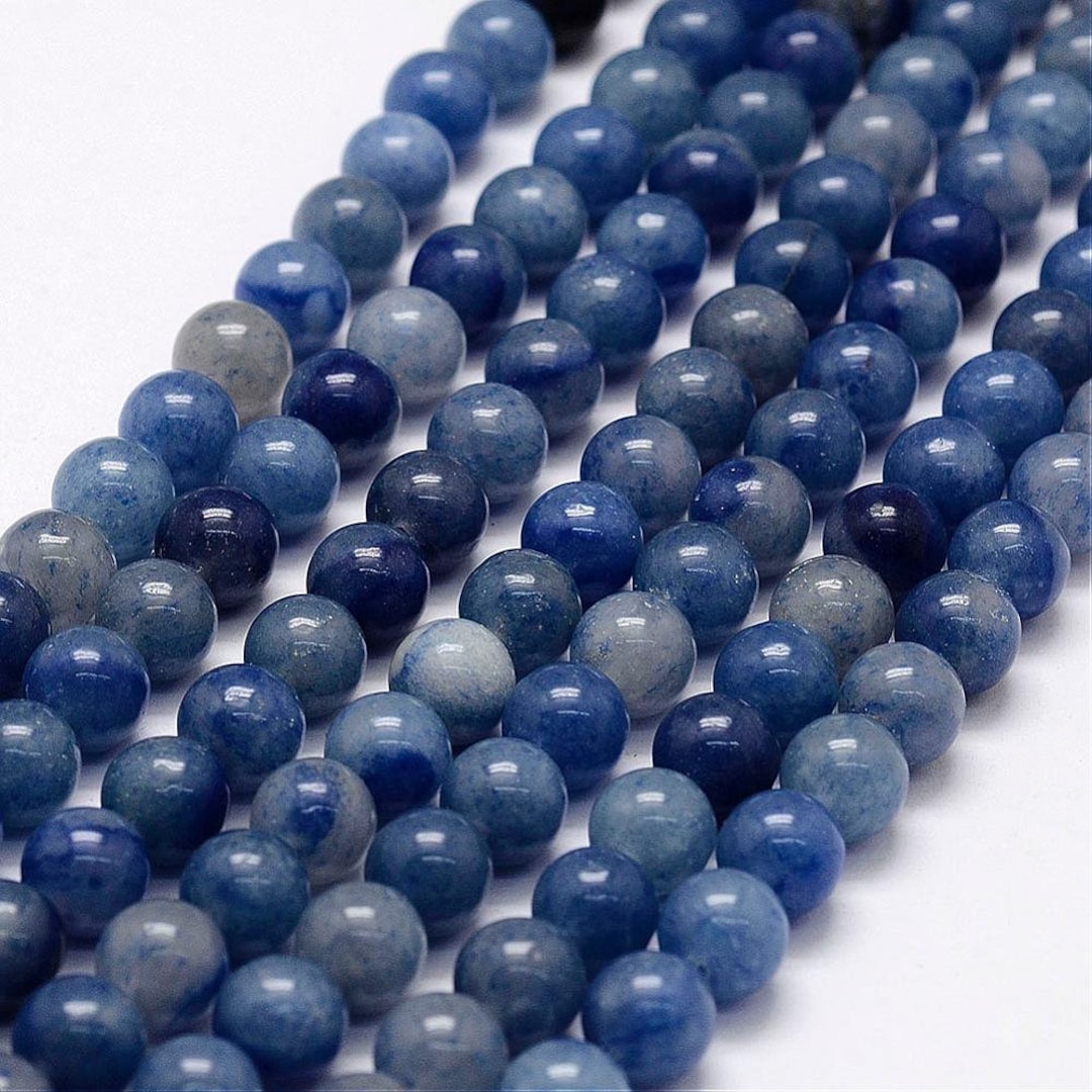 8mm Blue Aventurine Beads, Natural Blue Gemstone Beads, Blue Stone ...