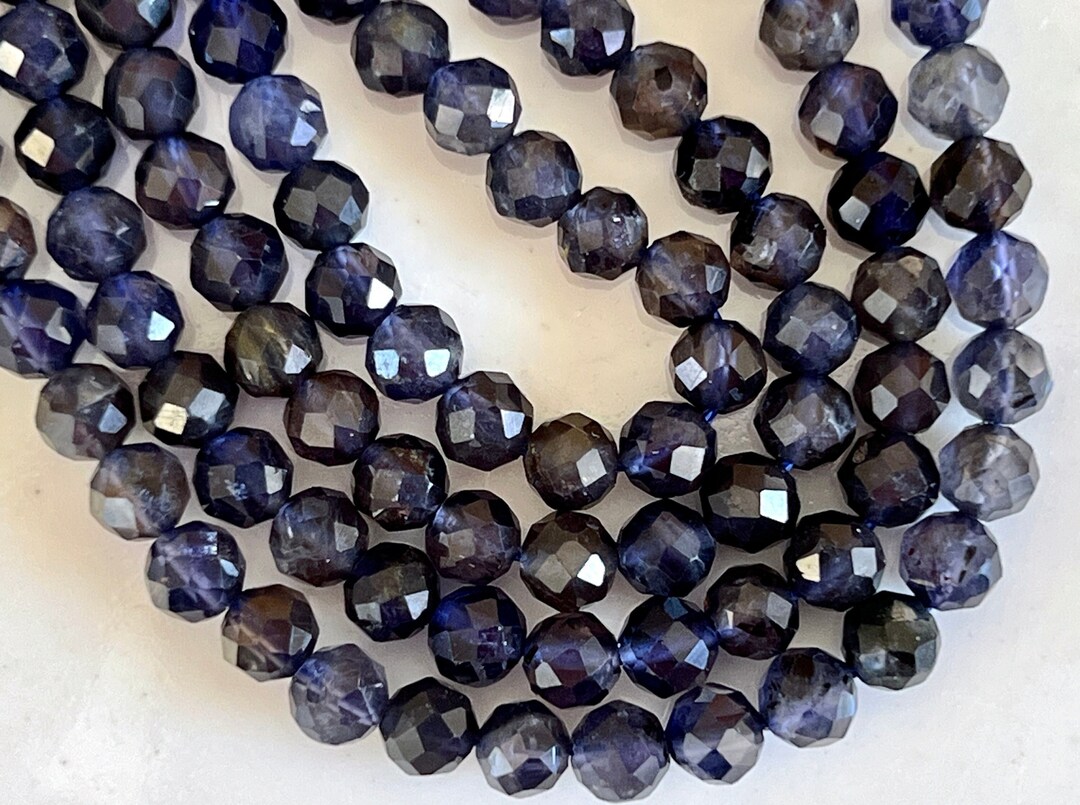 5mm Iolite, Cordierite, Dichroite Beads, Untreated Gemstone Beads ...