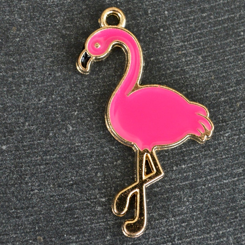 Pink Flamingo Charm - Etsy