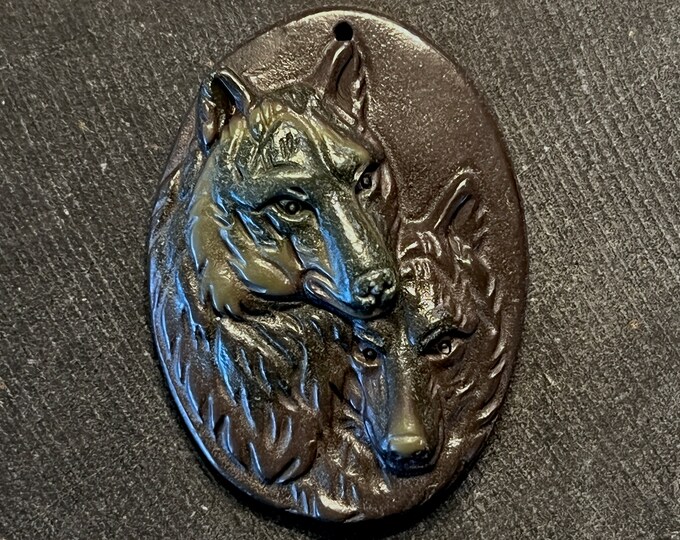 45mm Hand Carved Wolf Pendant Soapstone 45x34x10mm Natural Gemstone ...