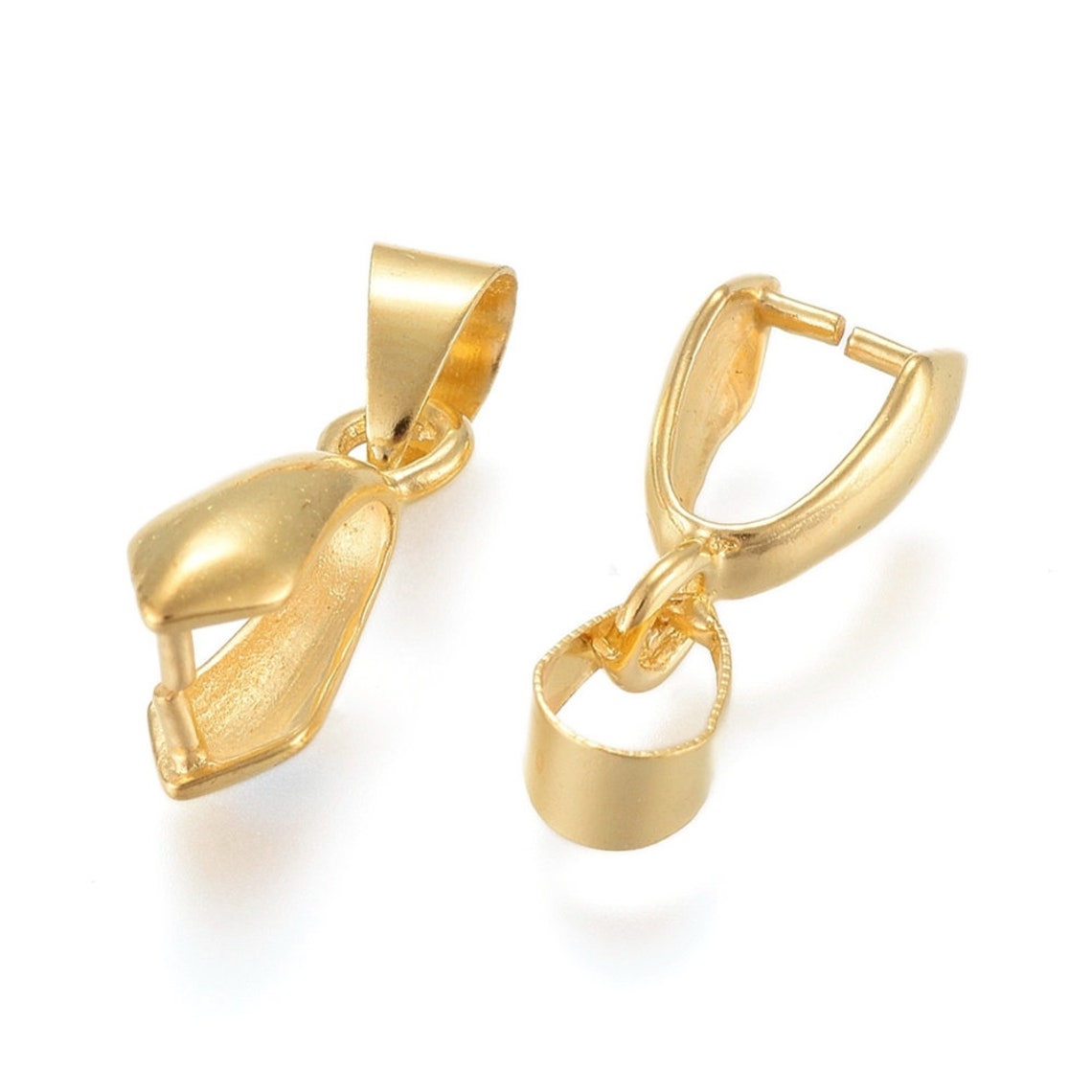 20mm Golden Pinch Bail, Bail Connector (1 Bail) Gold Tone Brass Bail ...