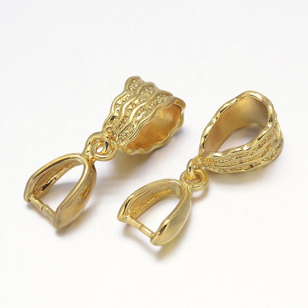 13mm Pinch Bail, Bail Connector (1 Bail) Golden Tone Brass Bail ...