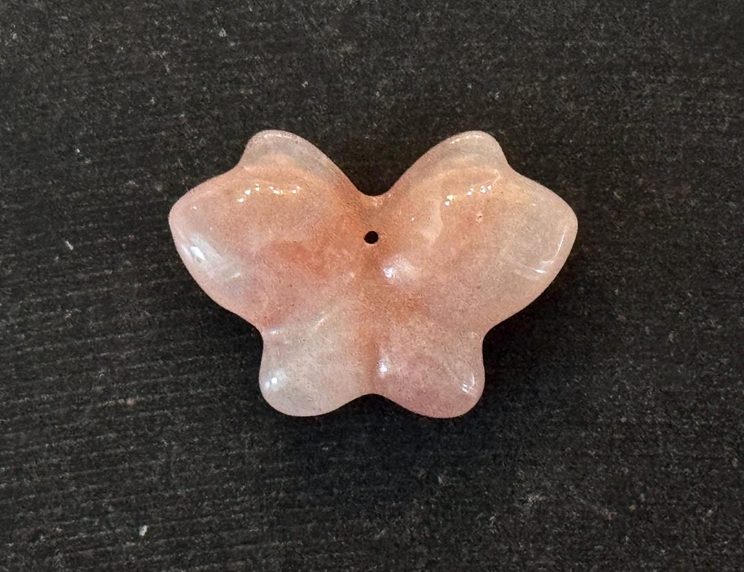 30mm Carved Jade Butterfly Pendant 30x21x8mm Natural Peachy Orange Jade ...