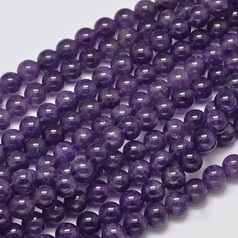 8mm Amethyst Beads Genuine Amethyst Beads Round Purple Stone - Etsy