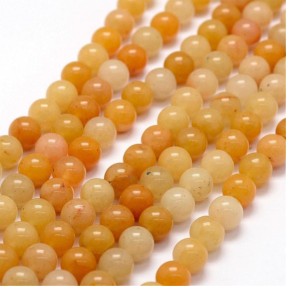 8mm Old Topaz Jade Yellow Gemstone Beads 10 Beads Smooth | Etsy