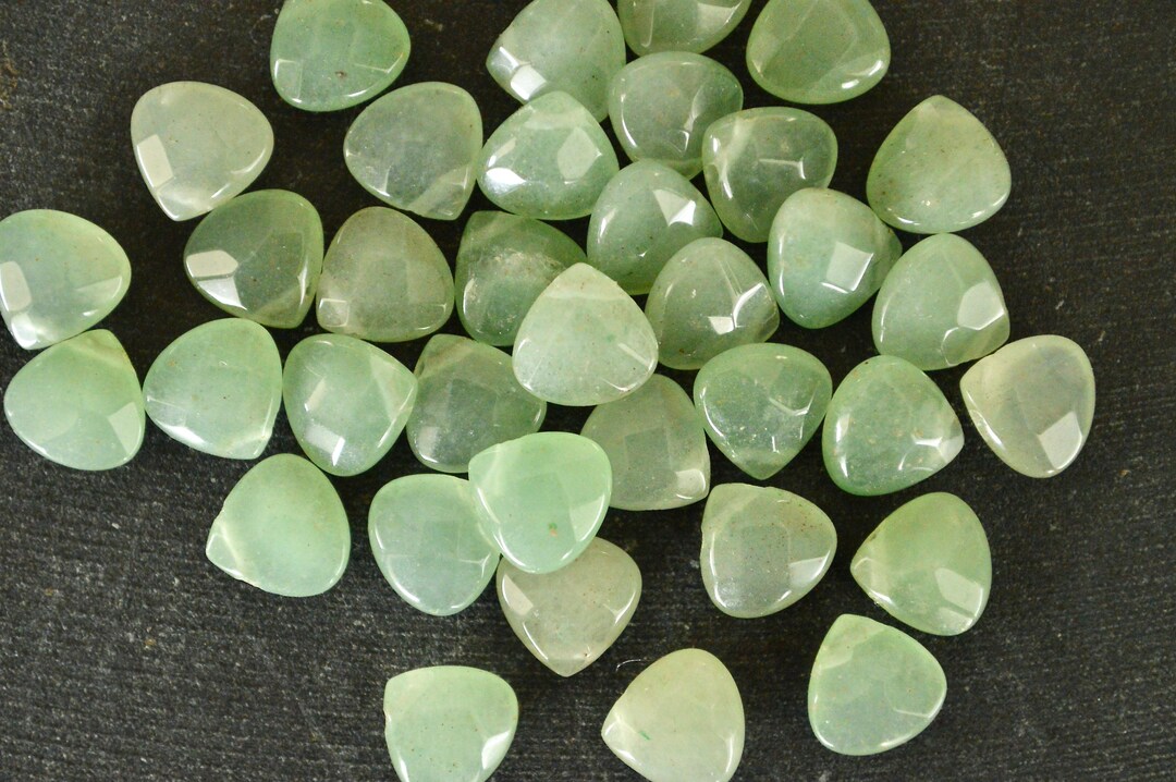 10mm Green Aventurine Stone Bead Gemstone Stone Beads 7 Beads Flat ...