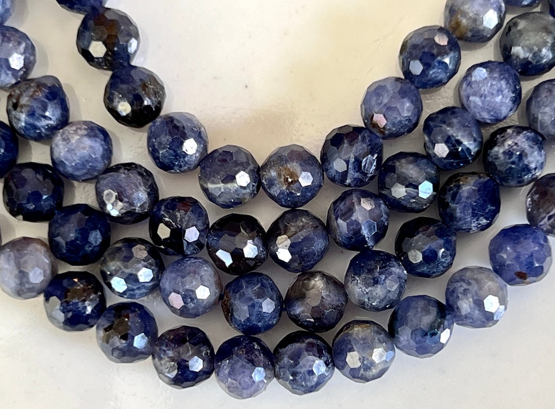 6mm Iolite, Cordierite, Dichroite Beads, Untreated Gemstone Beads ...