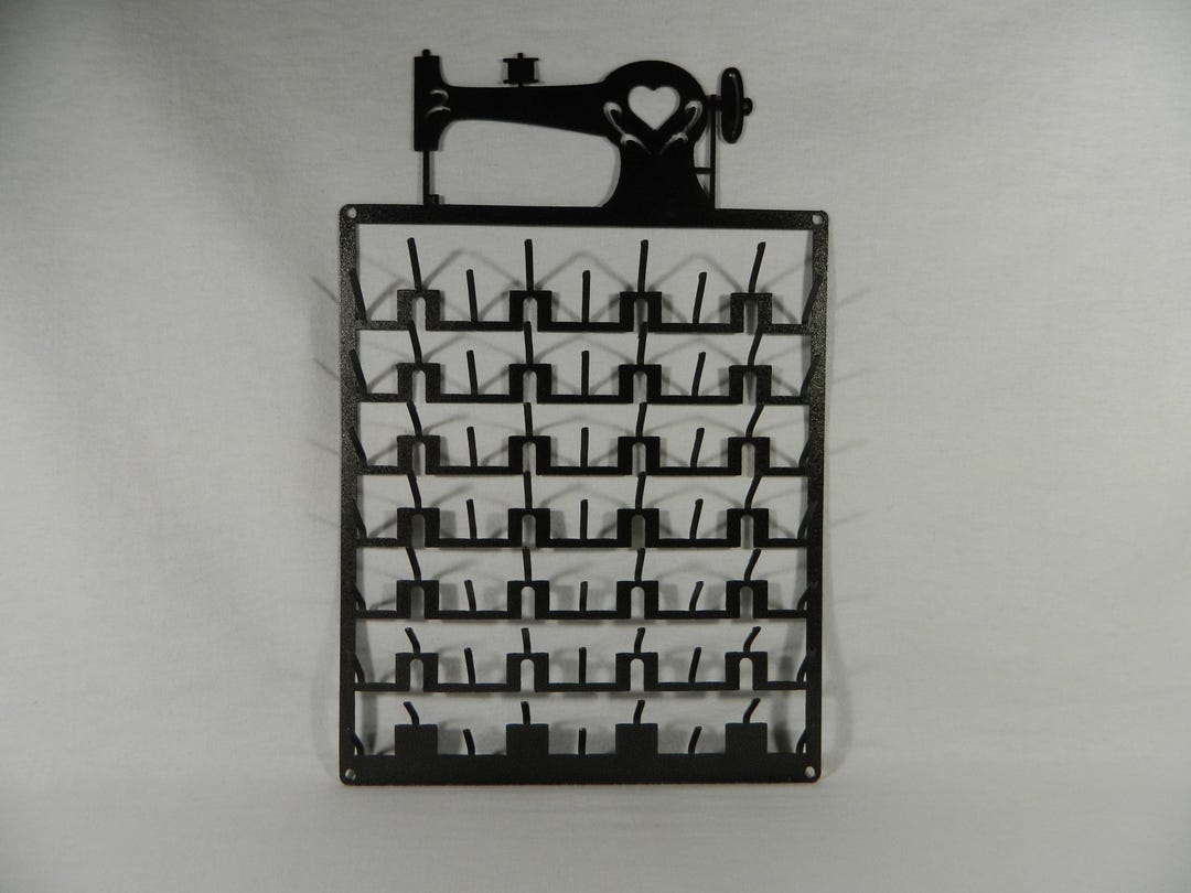 Sewing Machine Spool Rack ~ 63 Spools of Thread Charcoal Black Powder ...