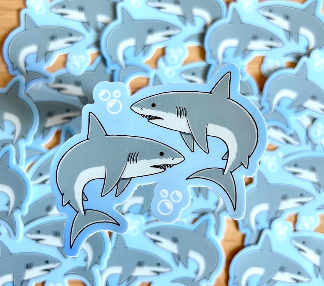 Great White Sharks Vinyl Sticker - Etsy