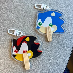 Sonic and Shadow Popsicle Acrylic Keychains - Etsy