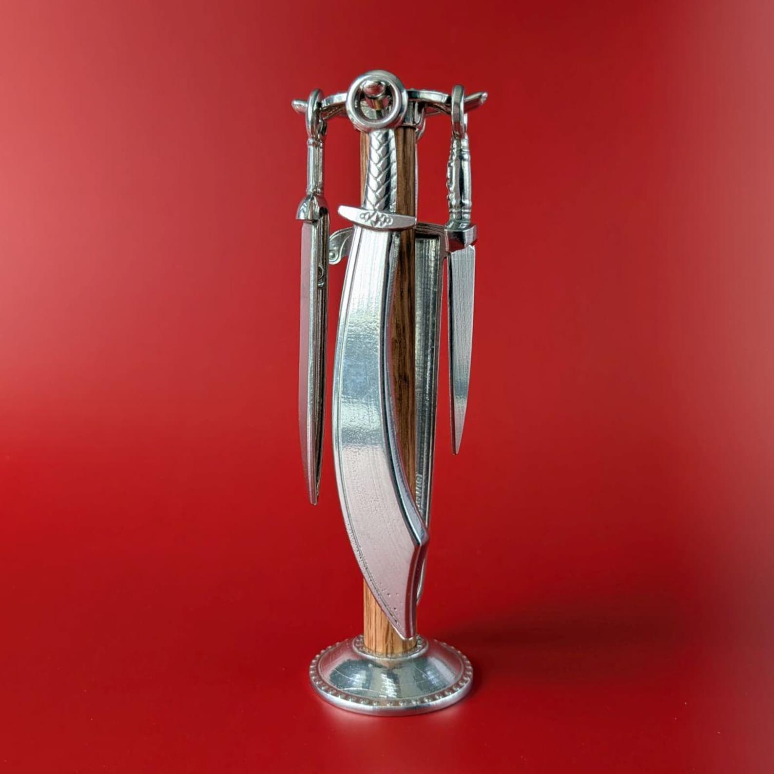 Pewter Sword Measuring Spoon Set With Oak Display Stand - Etsy