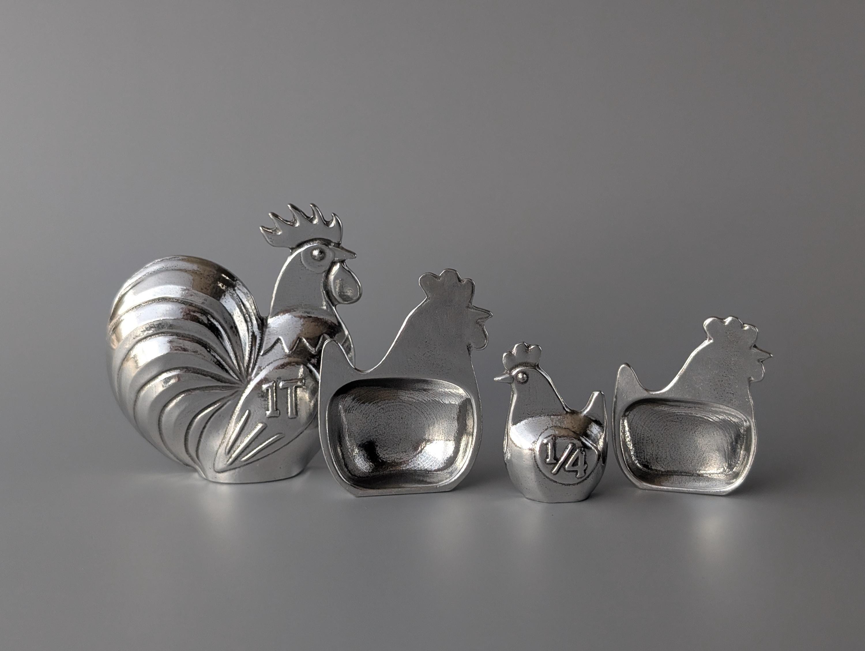 Chicken Measuring Spoons: Rooster & Hen, Set of 4 - Etsy