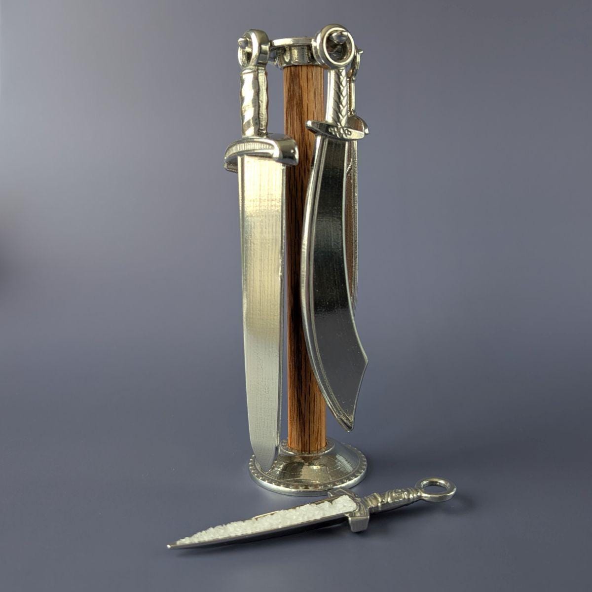 Pewter Sword Measuring Spoon Set With Oak Display Stand - Etsy