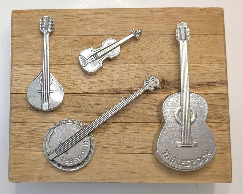 Americana Measuring Spoons: Guitar, Banjo, Mandolin, Fiddle - Etsy