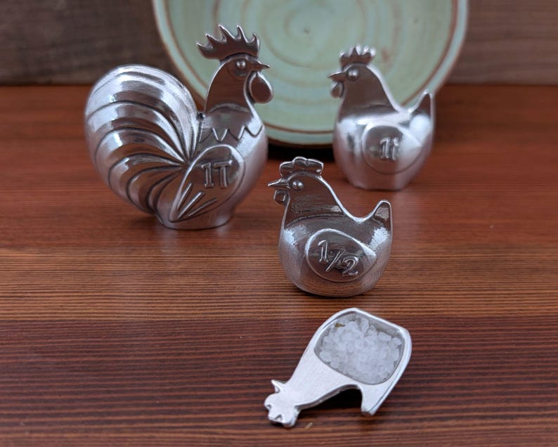 Chicken Measuring Spoons: Rooster & Hen, Set of 4 - Etsy