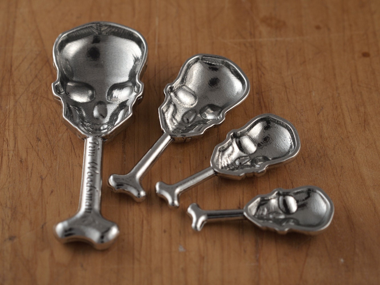 Sugar Skull Measuring Spoons Pewter Calaveraday of the Dead - Etsy