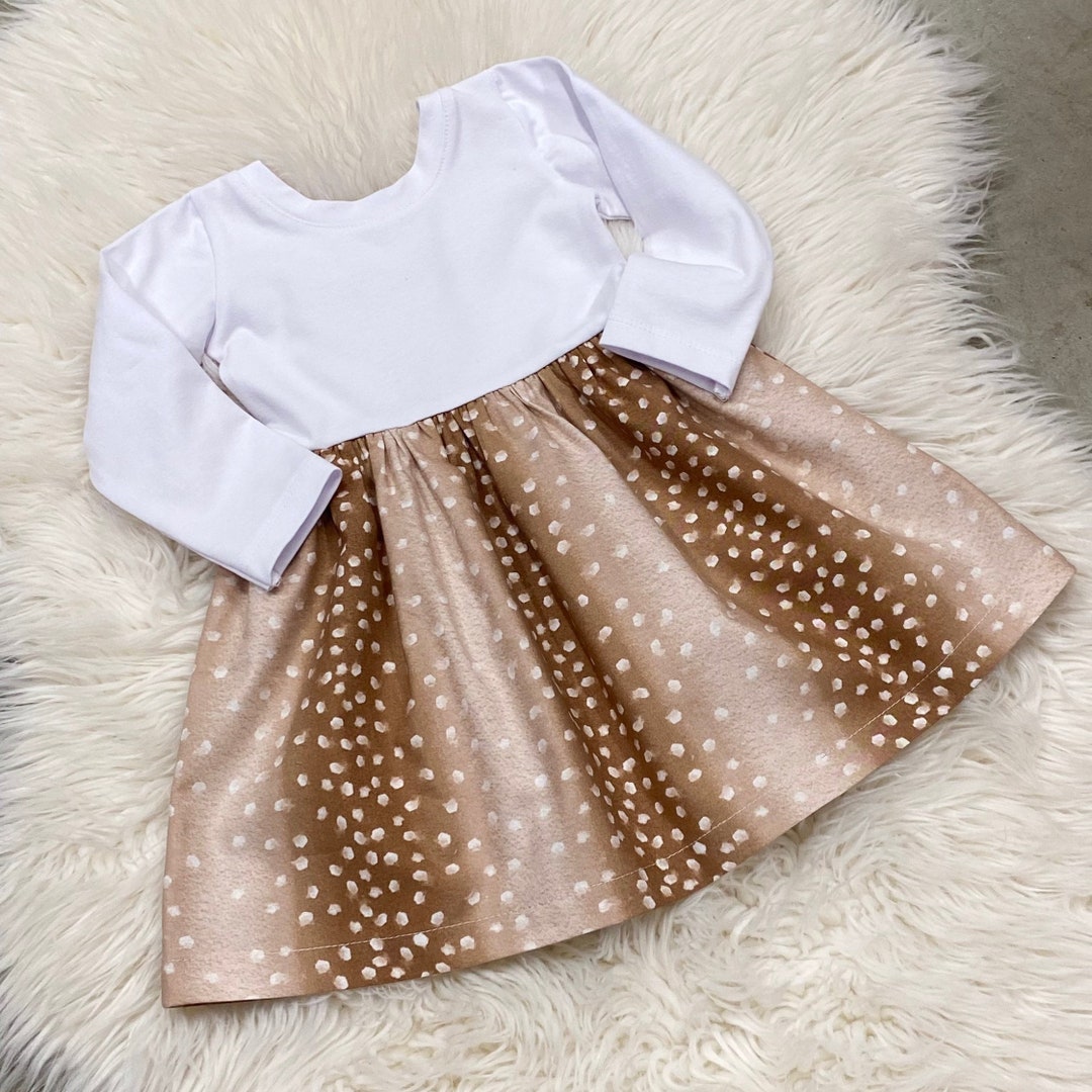 Baby Fawn Toddler Costume Long Sleeves Dress, Baby Girl Animal Birthday ...