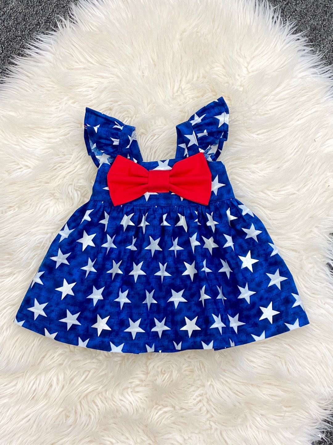 American Flag Girls Outfits / White Red Blue Star Outfits / Star Dress ...
