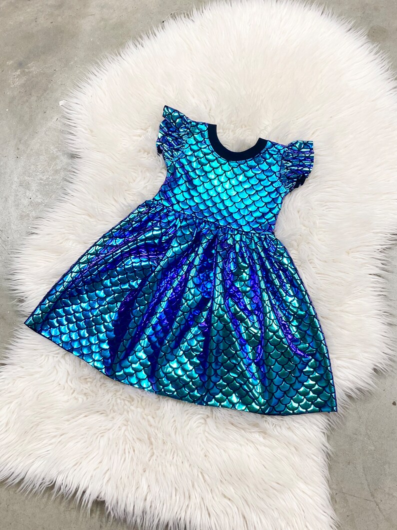 Flutter Sleeves Scallops Mermaid Birthday Dress Toddler - Etsy