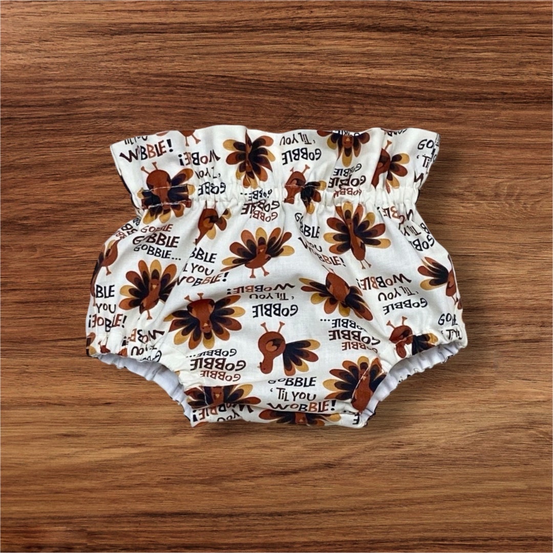 High Waisted Gobble Ntil You Wobble Turkey Baby Bloomers, Turkey Diaper ...